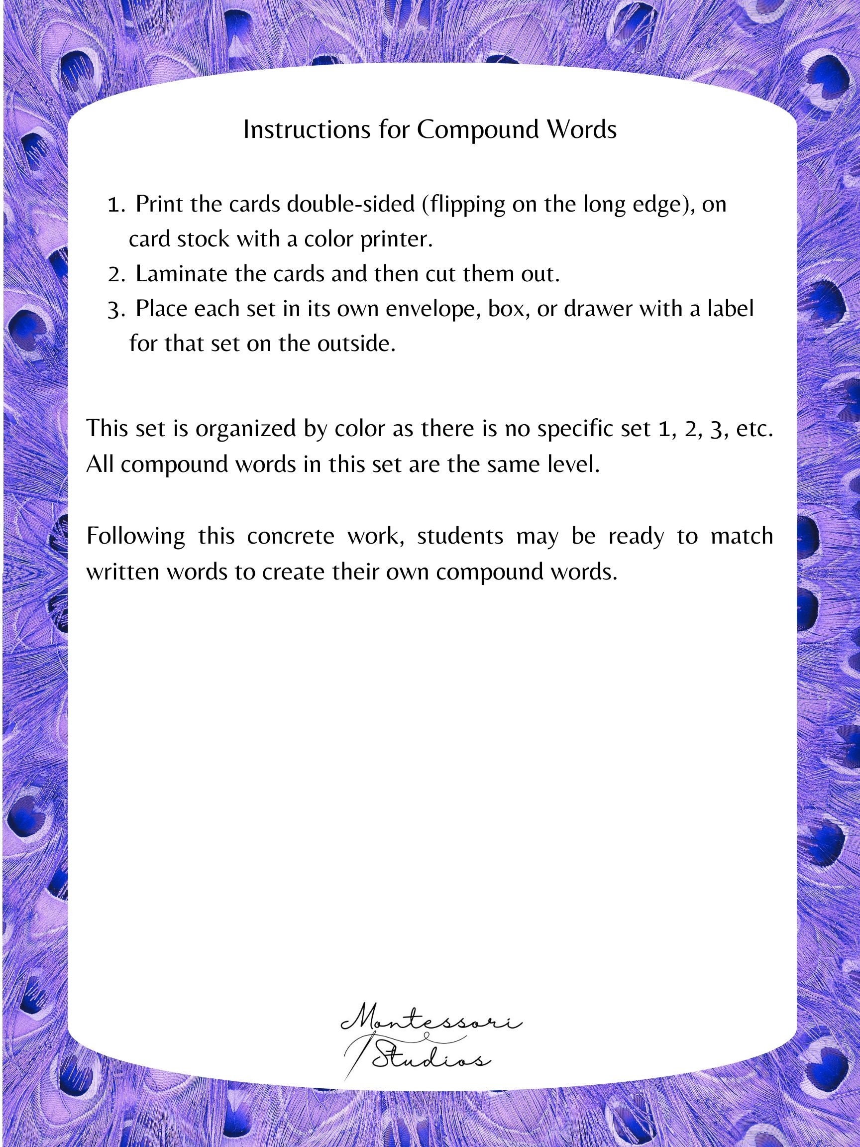 Compound Words for Pre-k to 1st Grade - Montessori - Etsy