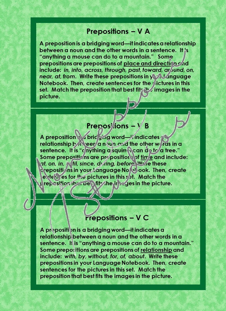 Montessori Grammar Box, Prepositions, Parts of Speech, Language - Etsy