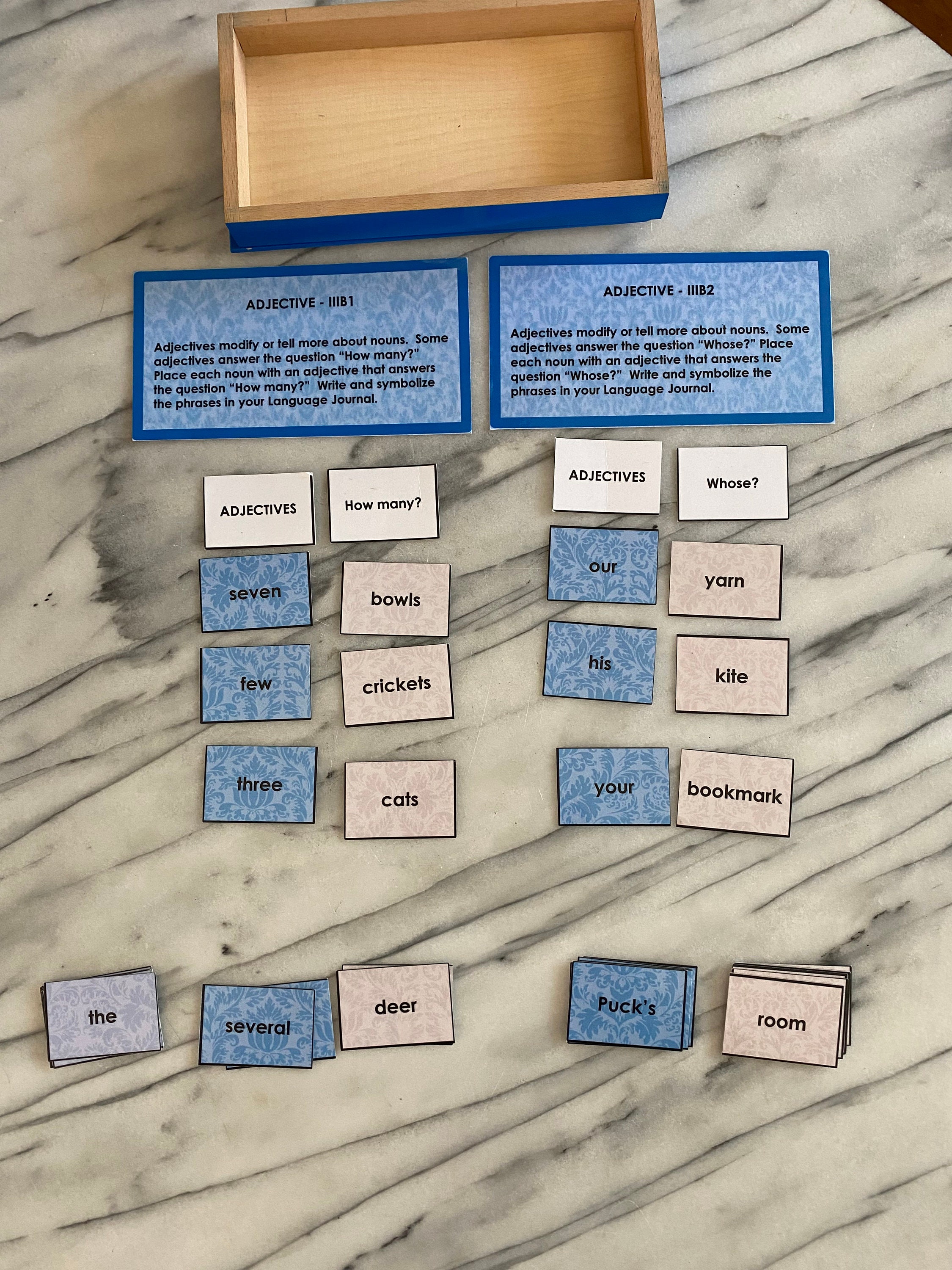 Grammar, Adjectives, Function of Words, Montessori, Language - Etsy