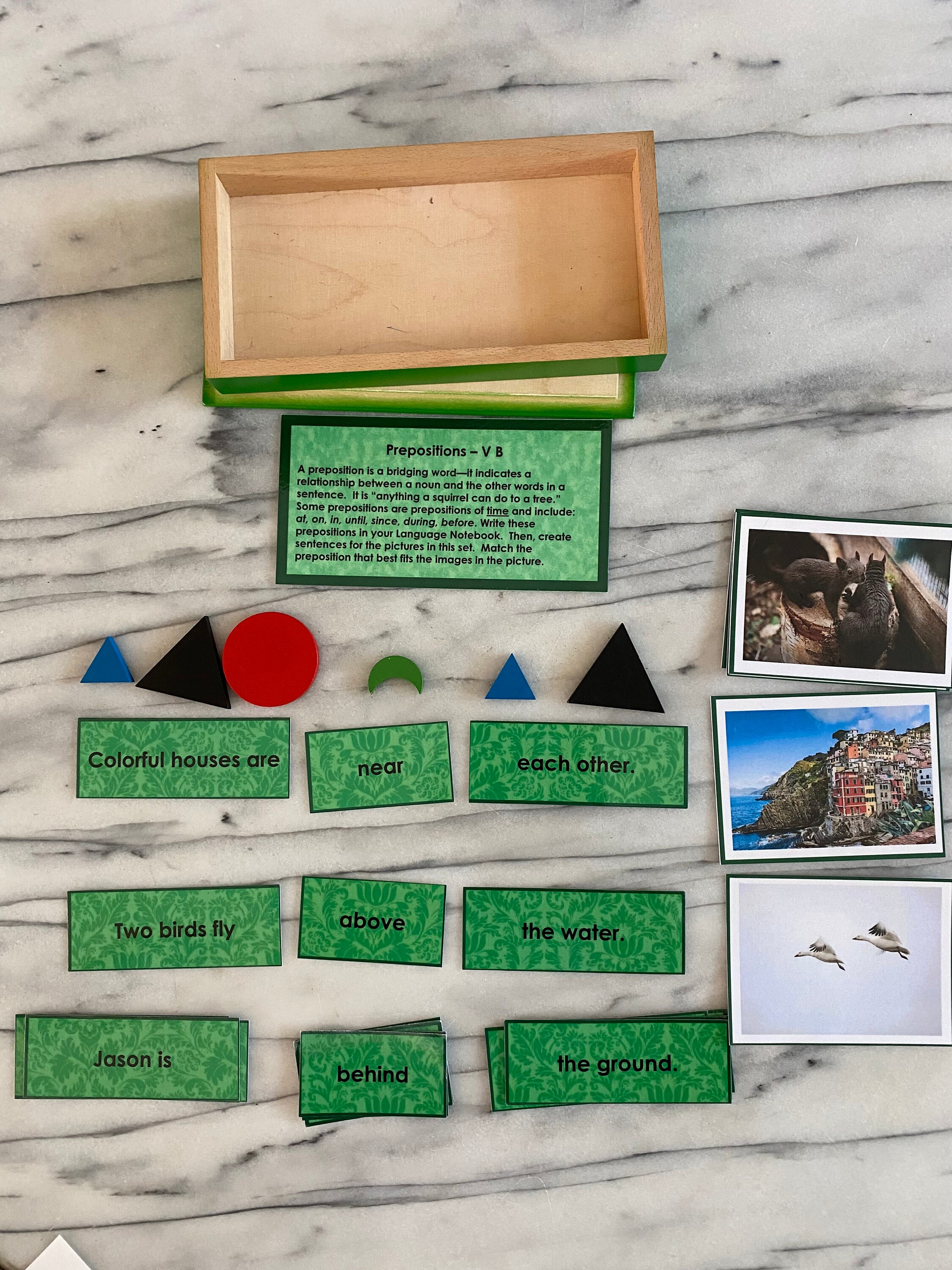Montessori Grammar Box, Prepositions, Parts of Speech, Language - Etsy