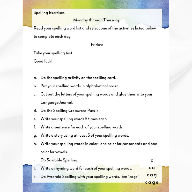 2nd Grade Spelling, Montessori - Etsy