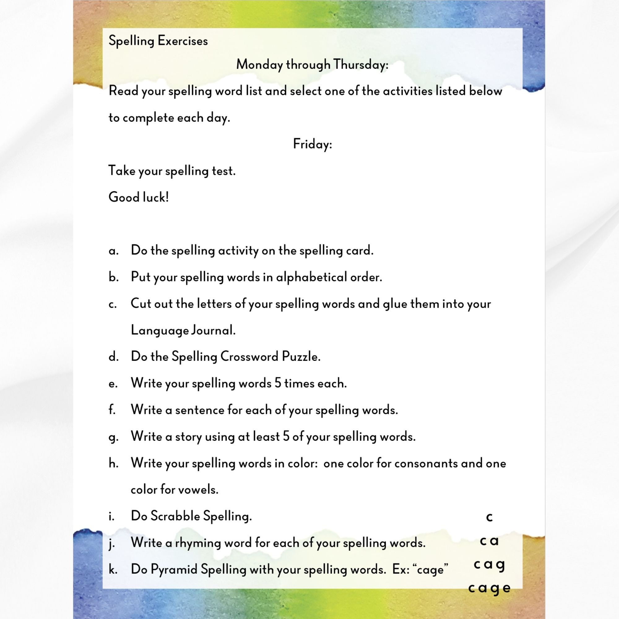 2nd Grade Spelling, Montessori - Etsy