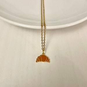 Croissant Enamel Pendant Necklace - Etsy