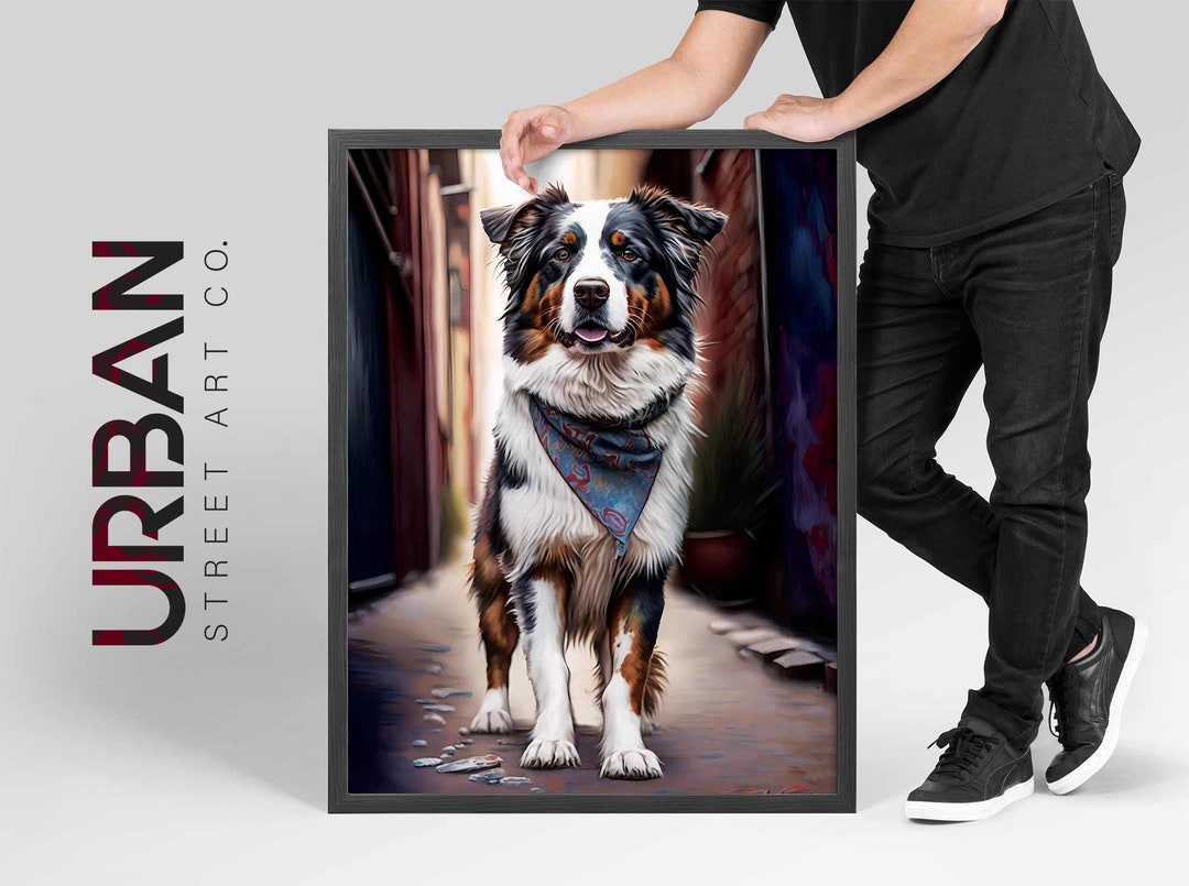 Australian Shepherd Art Print of Aussie Shepherd Poster Art of ...