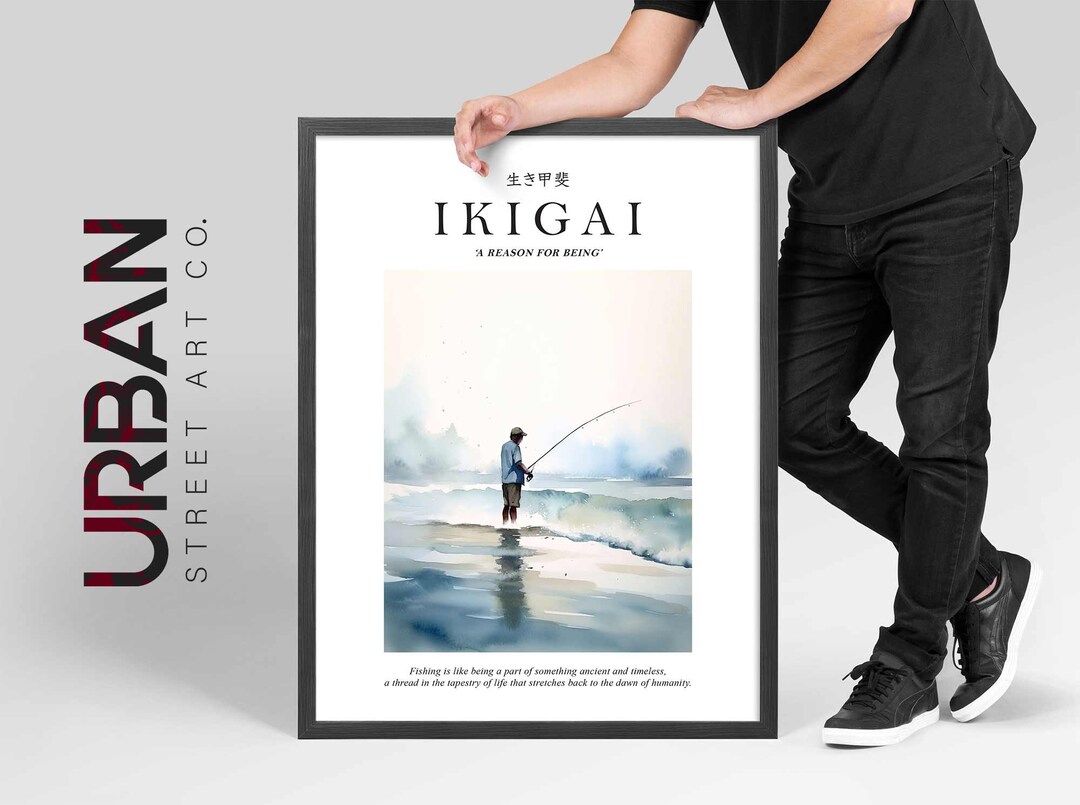 Ikigai Fishing Printable Art Poster Design, Gift Idea for Fishing ...
