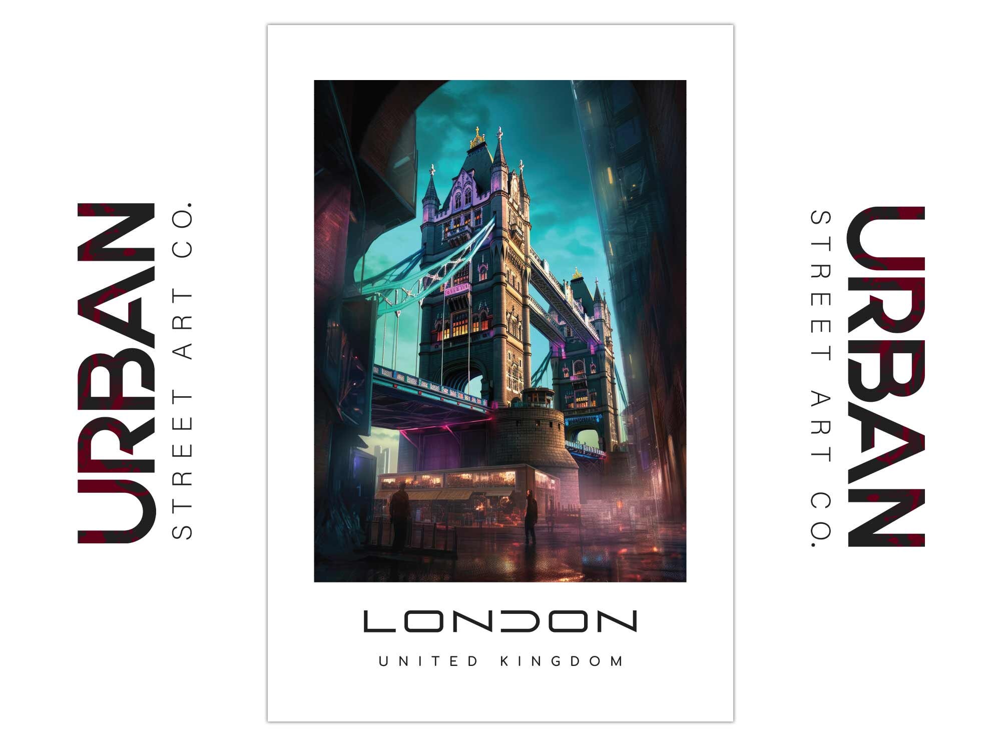 Cyberpunk London Travel Design England - Etsy