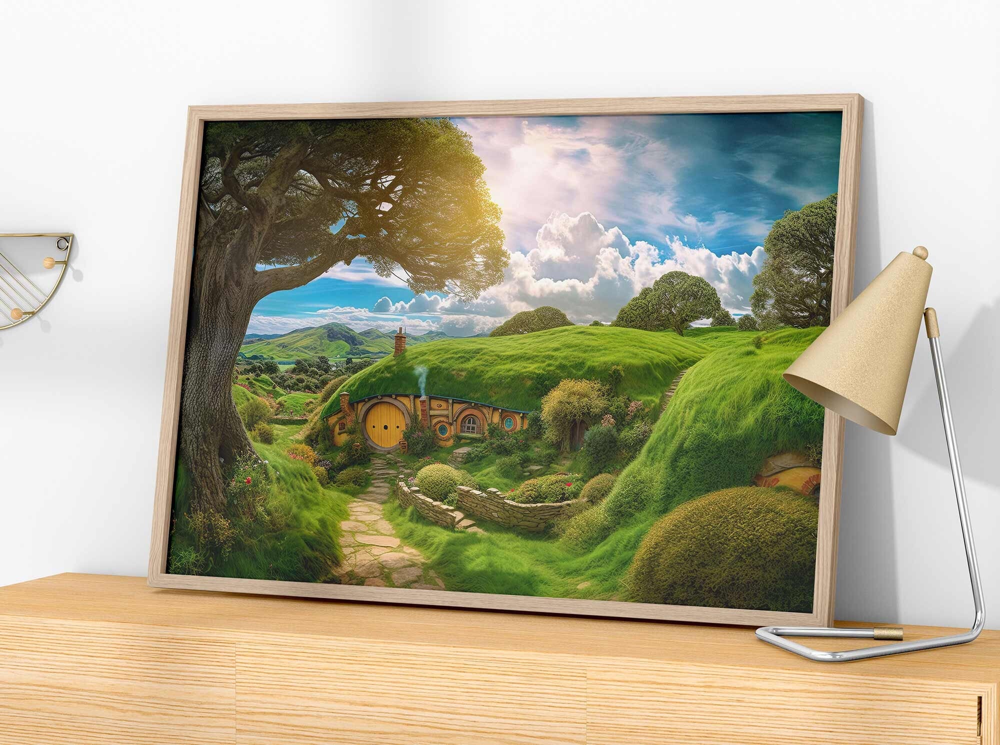 The Shire Poster Print Lord of the Rings Wall Art the Shire Painting ...