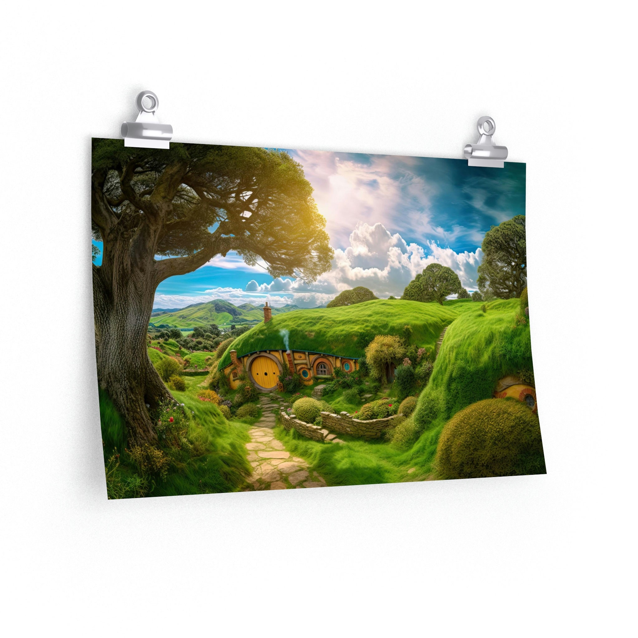 The Shire Poster Print Lord of the Rings Wall Art | the Shire Painting ...