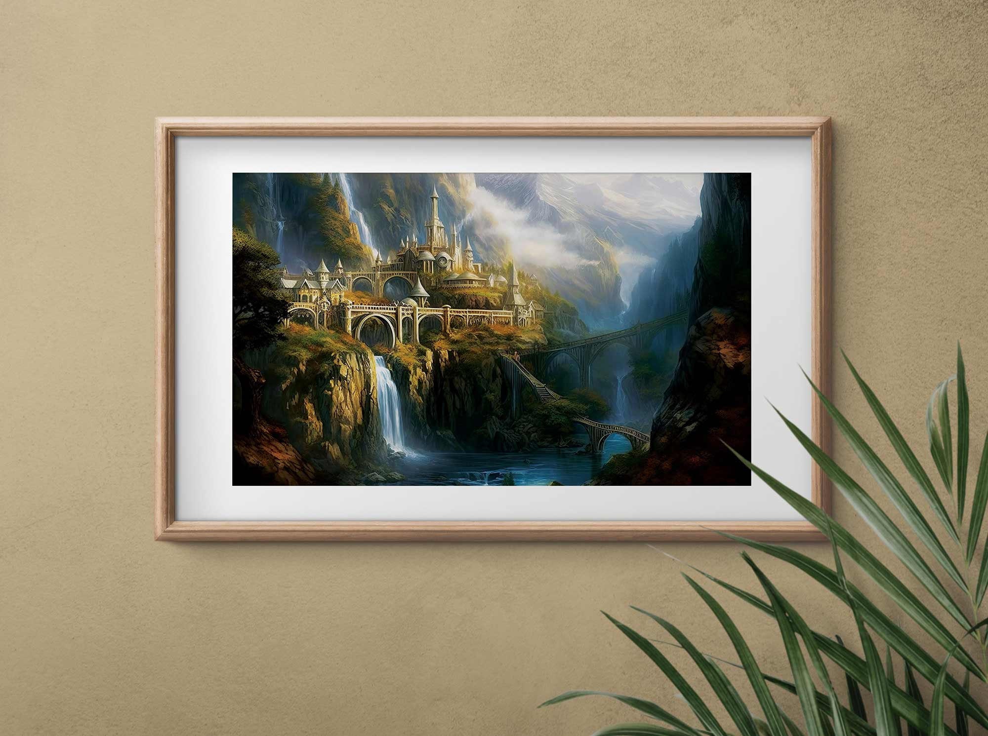 Rivendell Inspired Printable Art Lord of the Rings Painting Rivendell ...