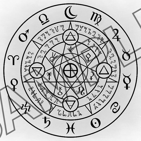 Alchemical Star SVG Alchemical Sigil Circle Svg & PNG 300 DPI - Etsy
