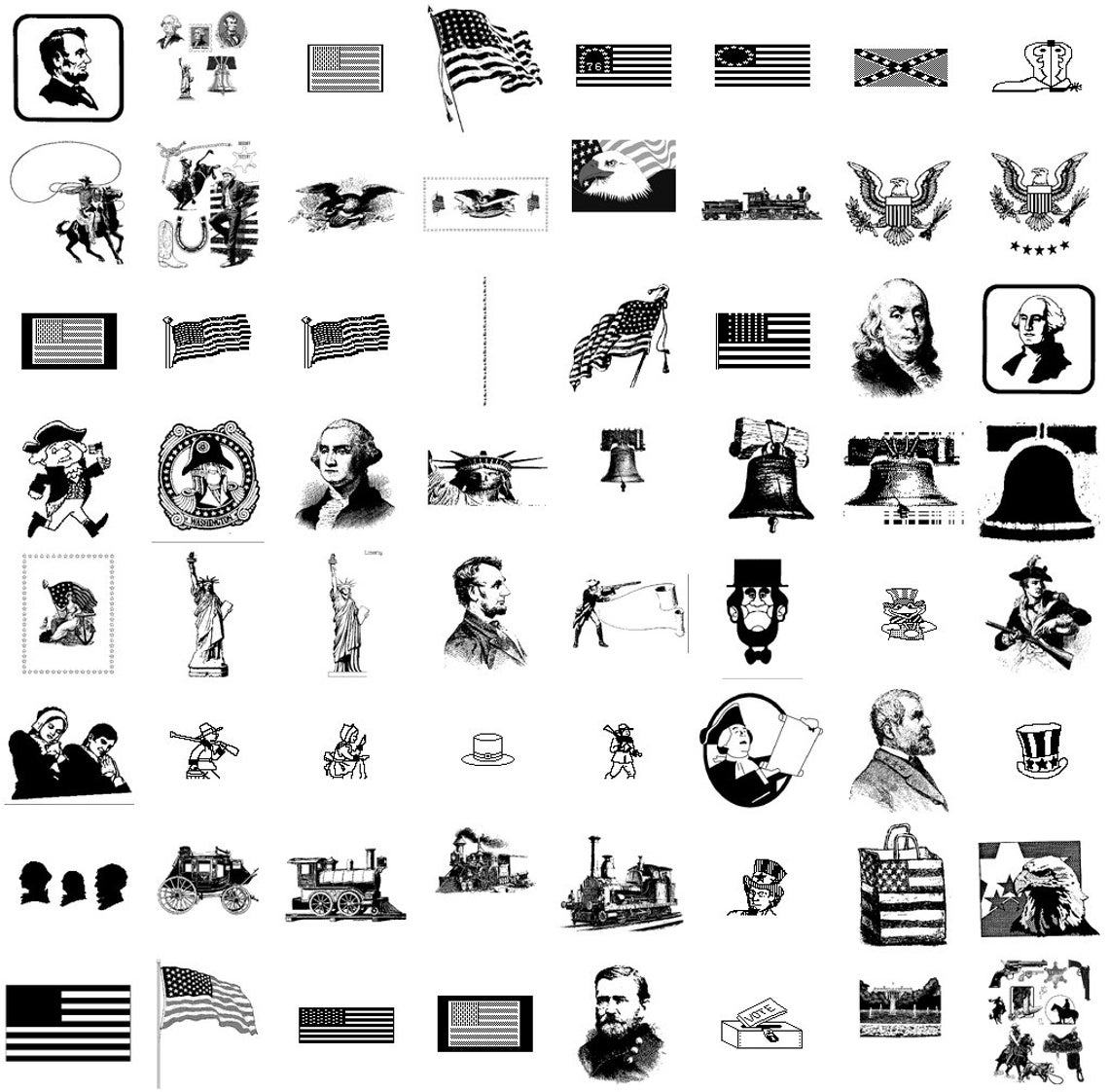 64 Images of Americana Icons Presidents Trains Figures Clipart SVG and ...