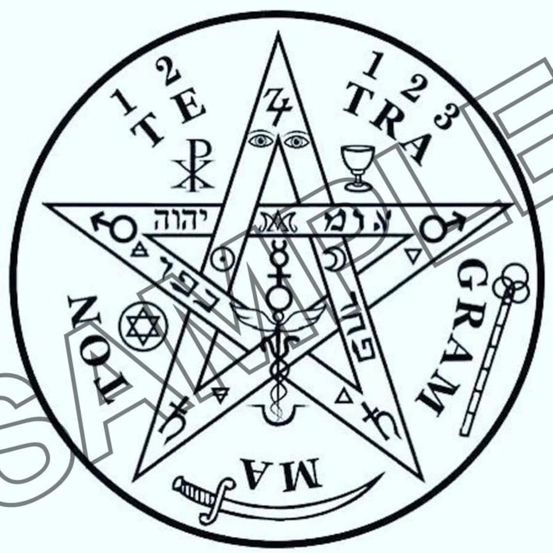 Tetragrammaton Sigil SVG YHWH Name of God Magic Circle - Etsy Canada