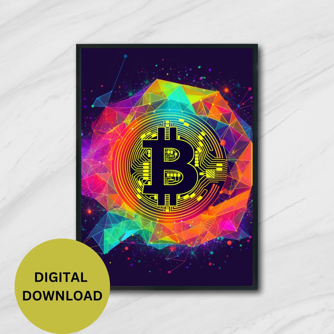 Printable Crypto Art for the Modern Collector Geometric Bitcoin ...
