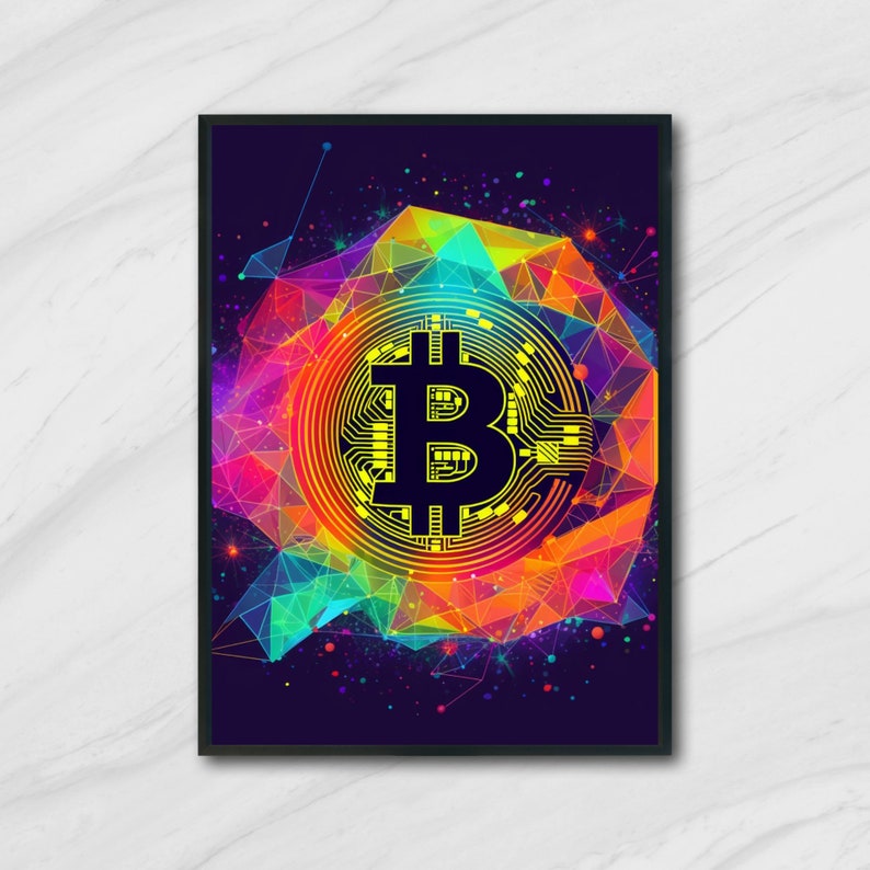 Printable Crypto Art for the Modern Collector Geometric Bitcoin ...