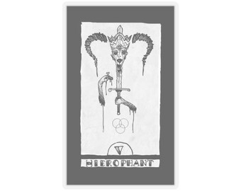 The Hierophant V Tarot Card Art 5x7 Art Print, Hand-cut and Mounted ...
