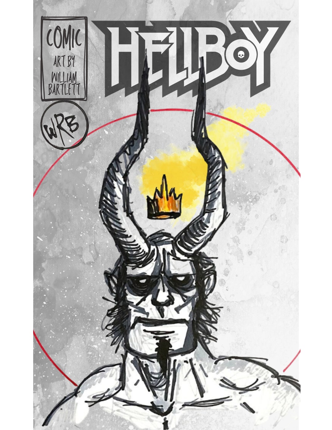 Hellboy Comic Book Cover, Fine Art Print, 7x11, Cool Art, Local Art ...
