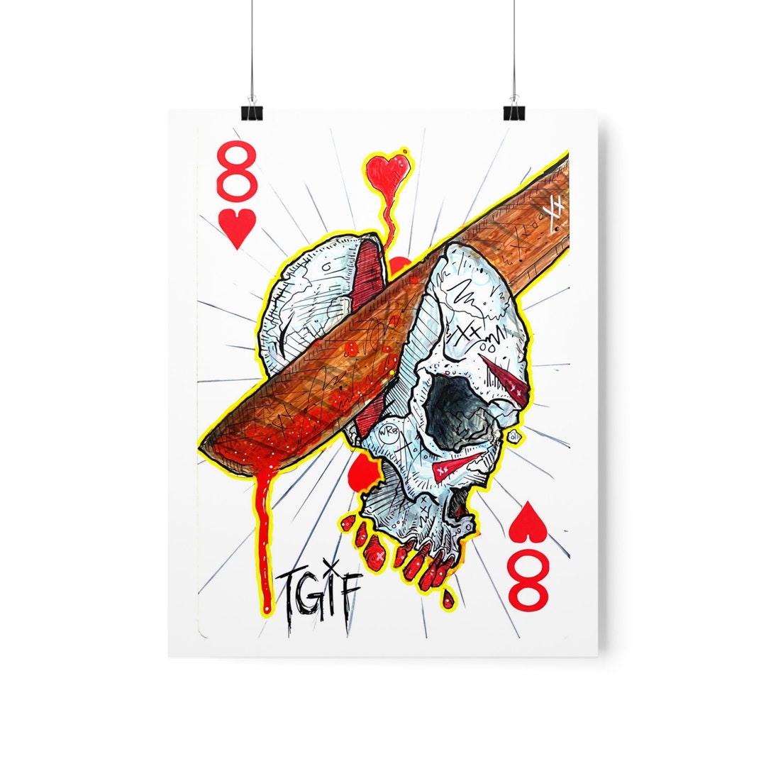 8 of Hearts TGIF, Fine Art Print, Summer Slashers Art, Horror Art ...