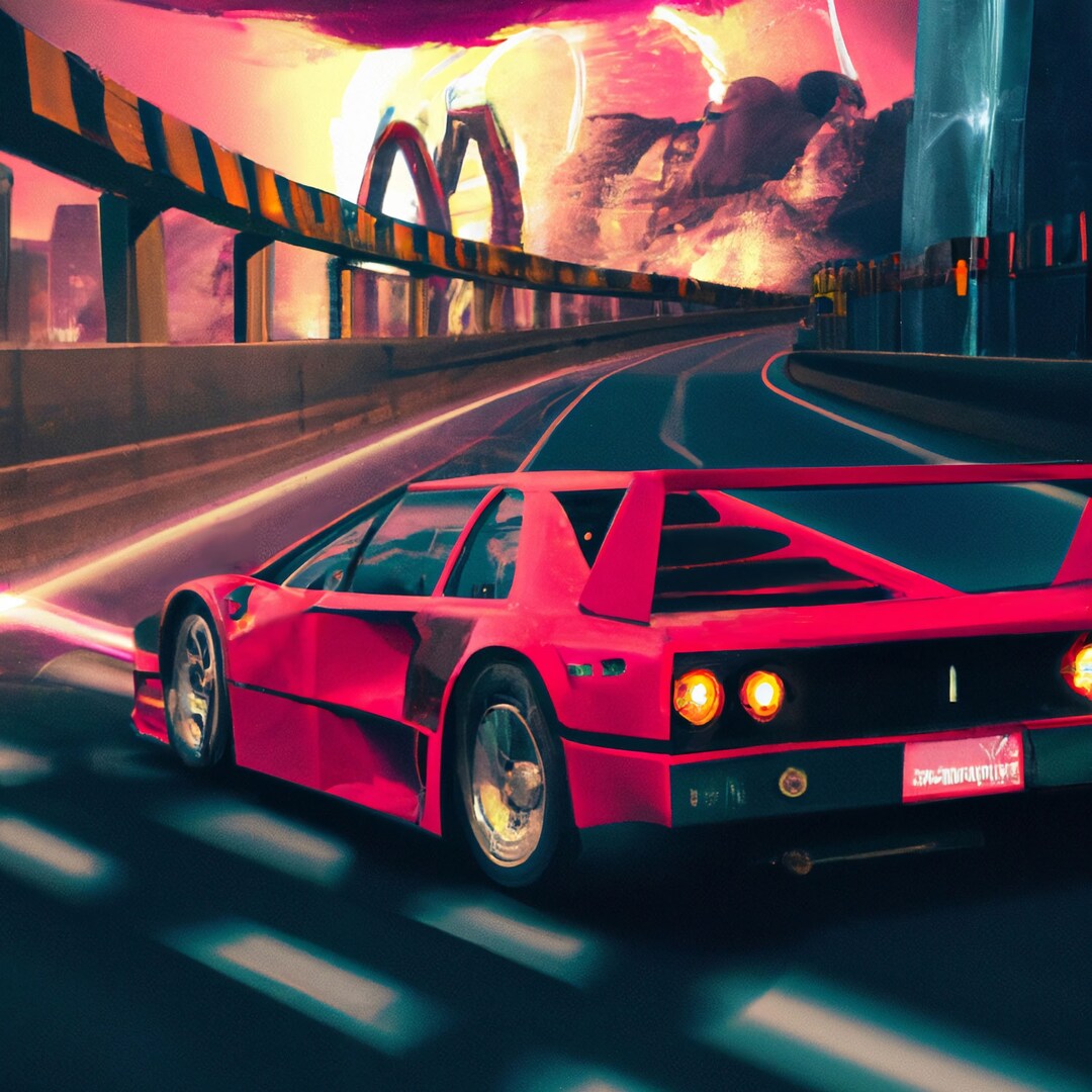 Ferrari F40 Synthwave - Etsy
