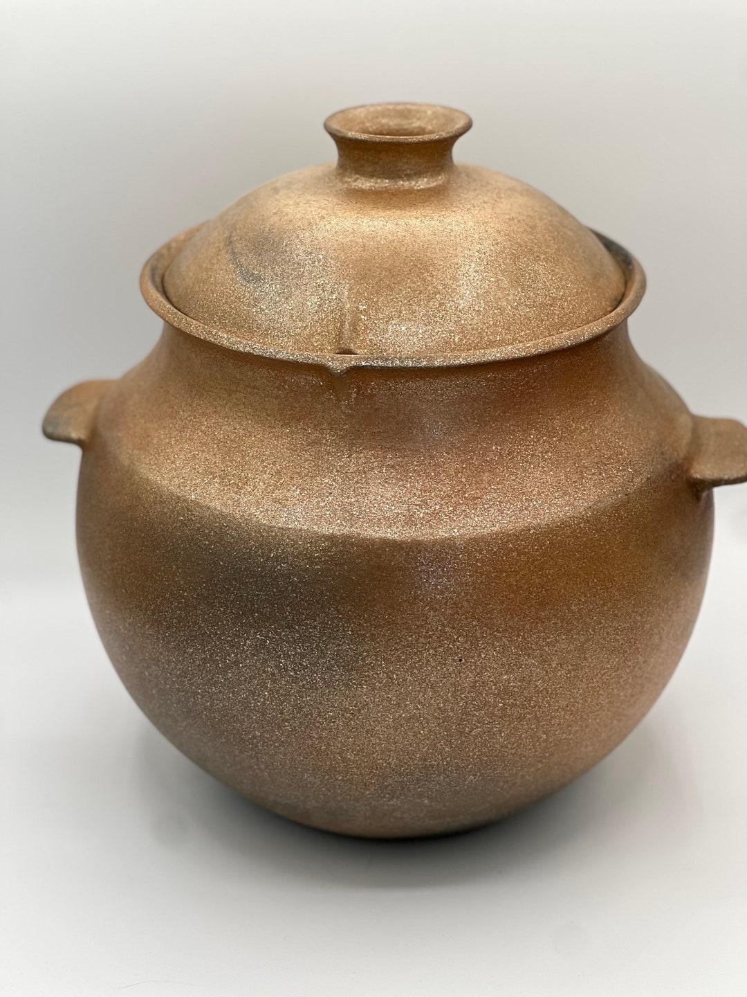 Hand Built Bean Pot With Lid 6.5 Quart Pottery, Cookware, Cook Pot ...