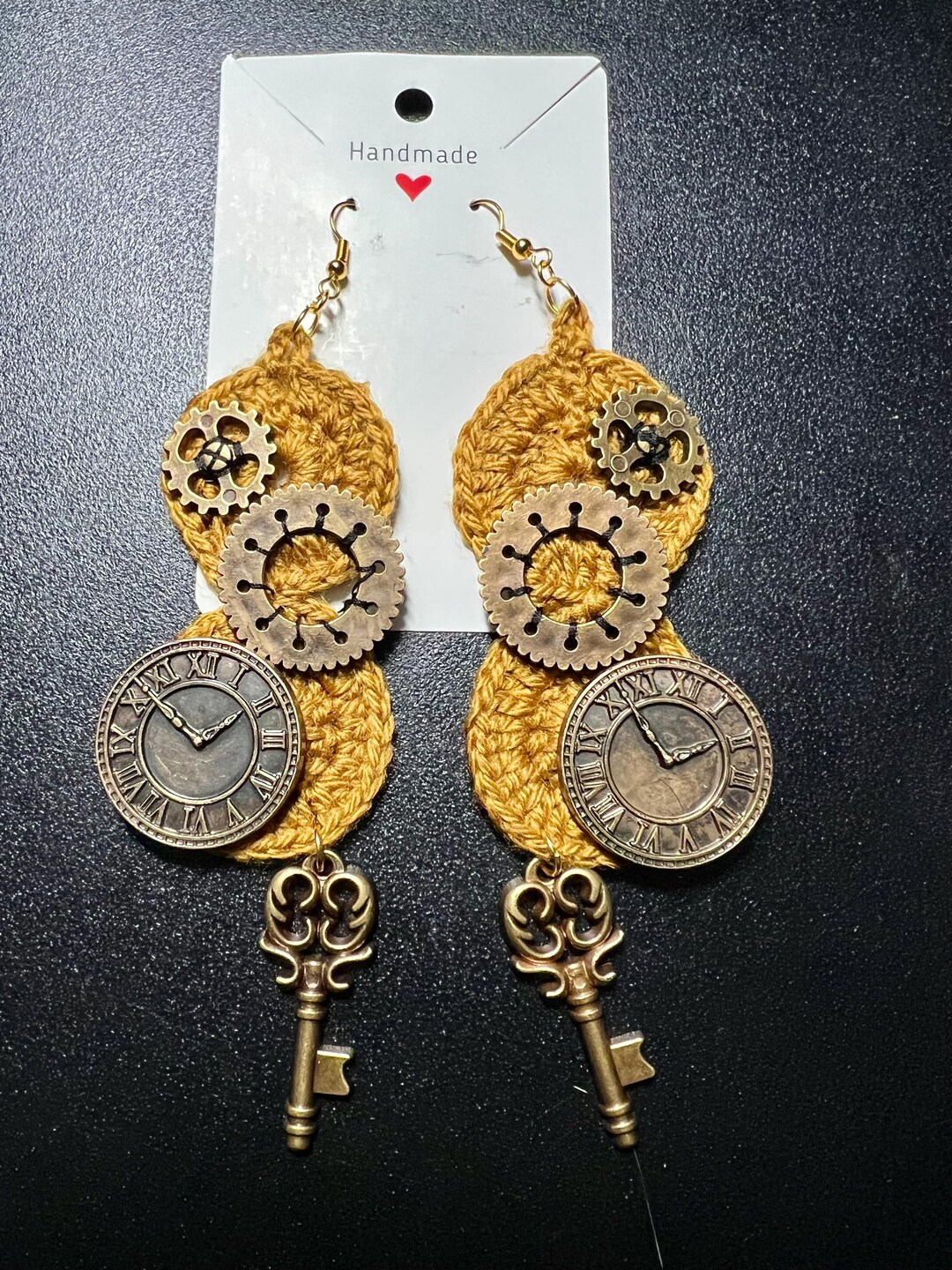 Steampunk-inspired Crochet Clockwork Statement Earrings - Etsy