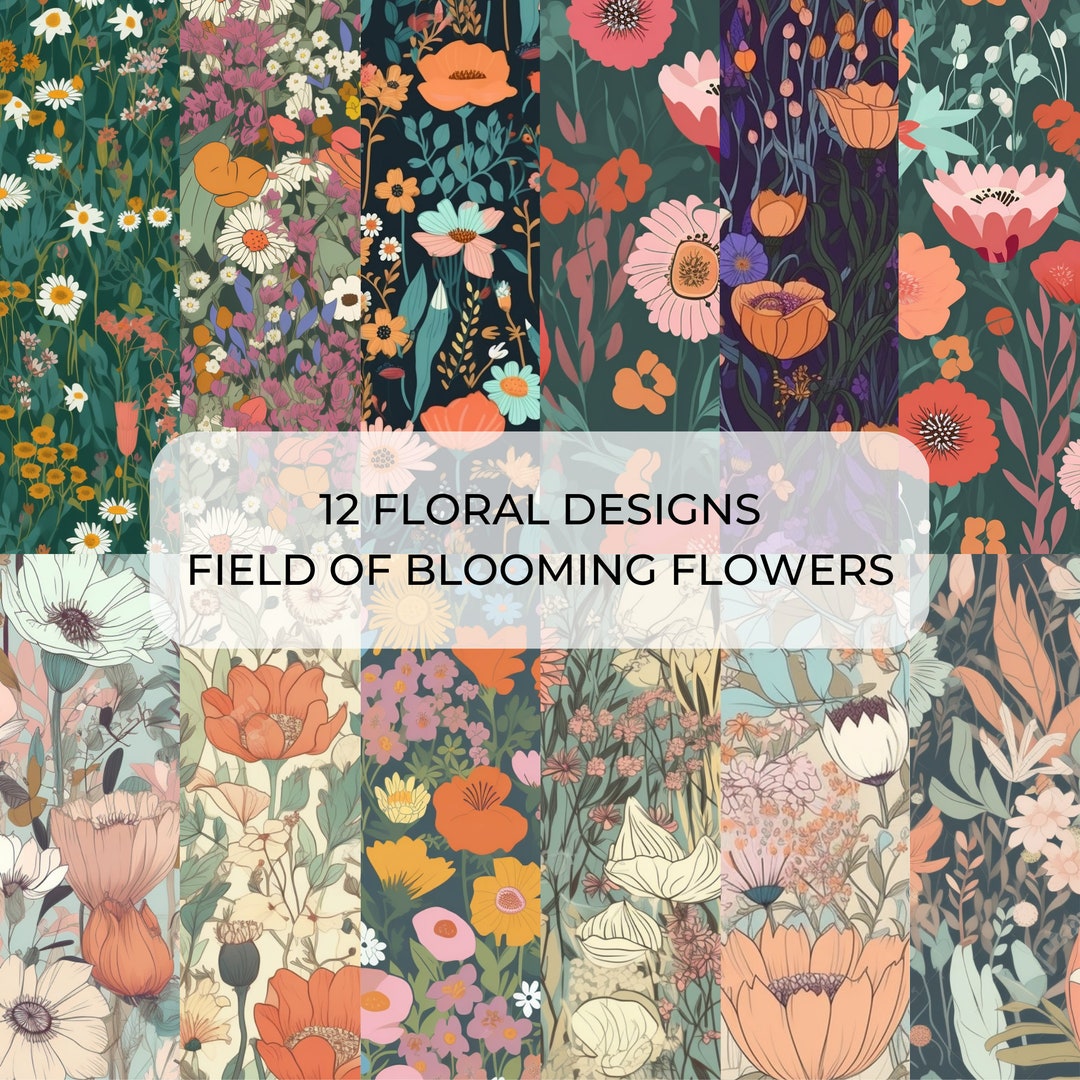 Spring Foral Digital Paper - Floral Patterns - 12 Designs - Instant ...