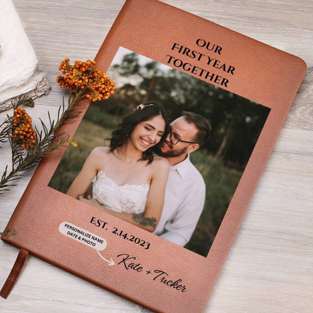 Our First Year Together, Personalized Couple Notebook, Custom Photo ...