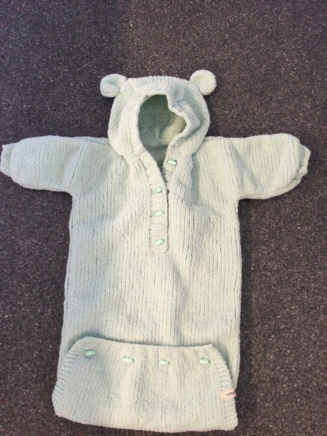 Hand Knitted Mint Green Pram Suit Age 9-12 Months - Etsy UK