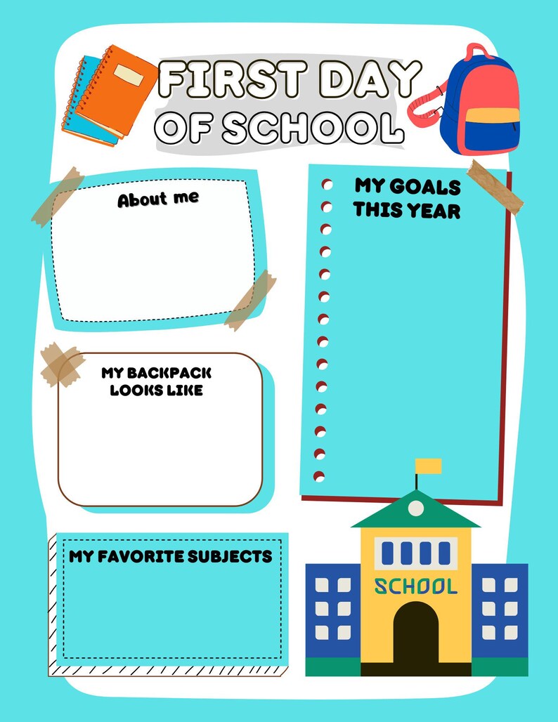 All About Me Printable, First Day of School Activity, Back to School ...