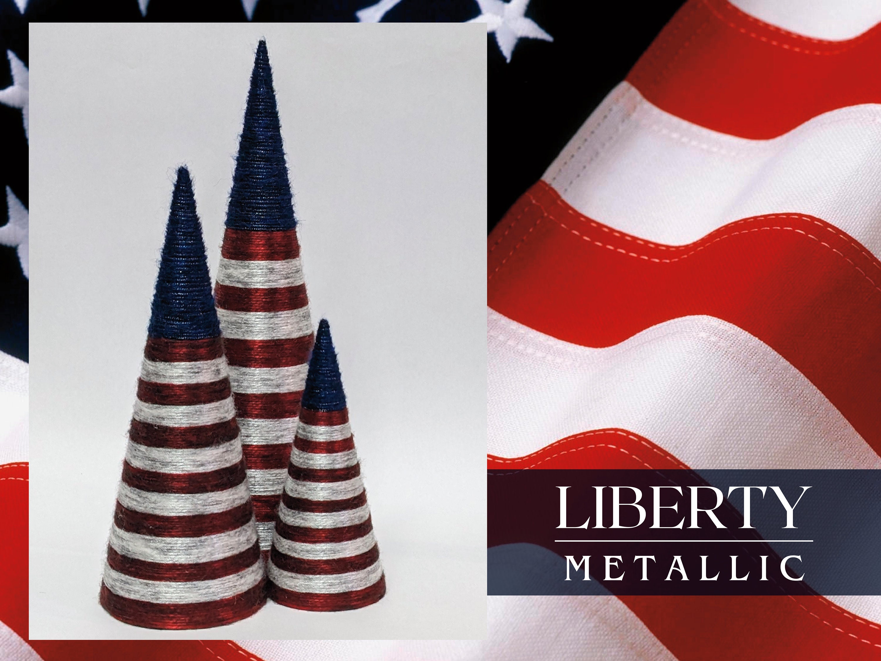 Set of 3 or 4 Patriotic America Yarn Cones - Etsy