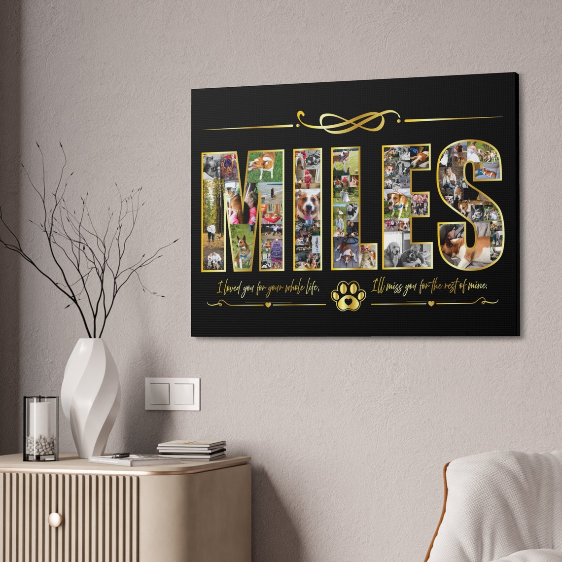 Personalized Photo Collage Canvas Custom Name Design Unique Birthday ...