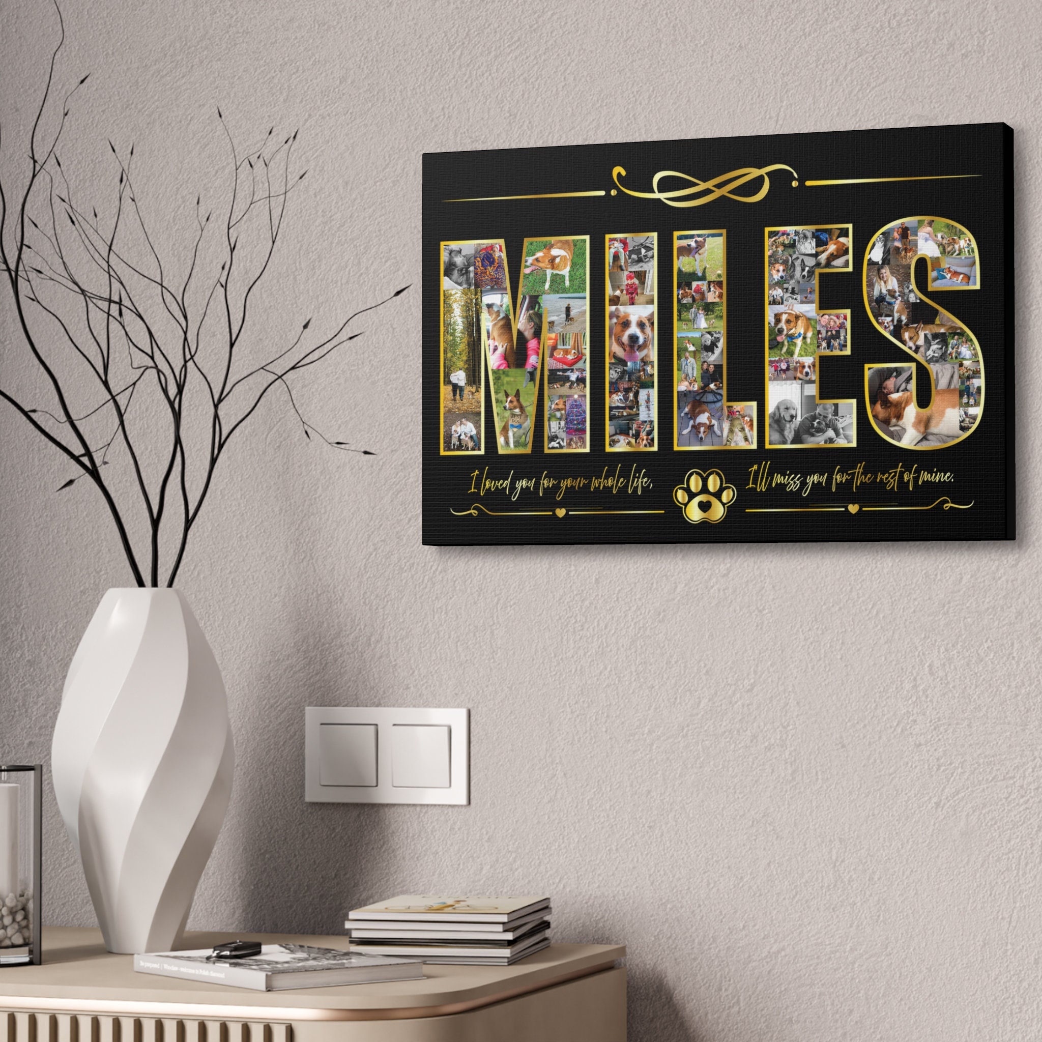 Personalized Photo Collage Canvas Custom Name Design Unique Birthday ...