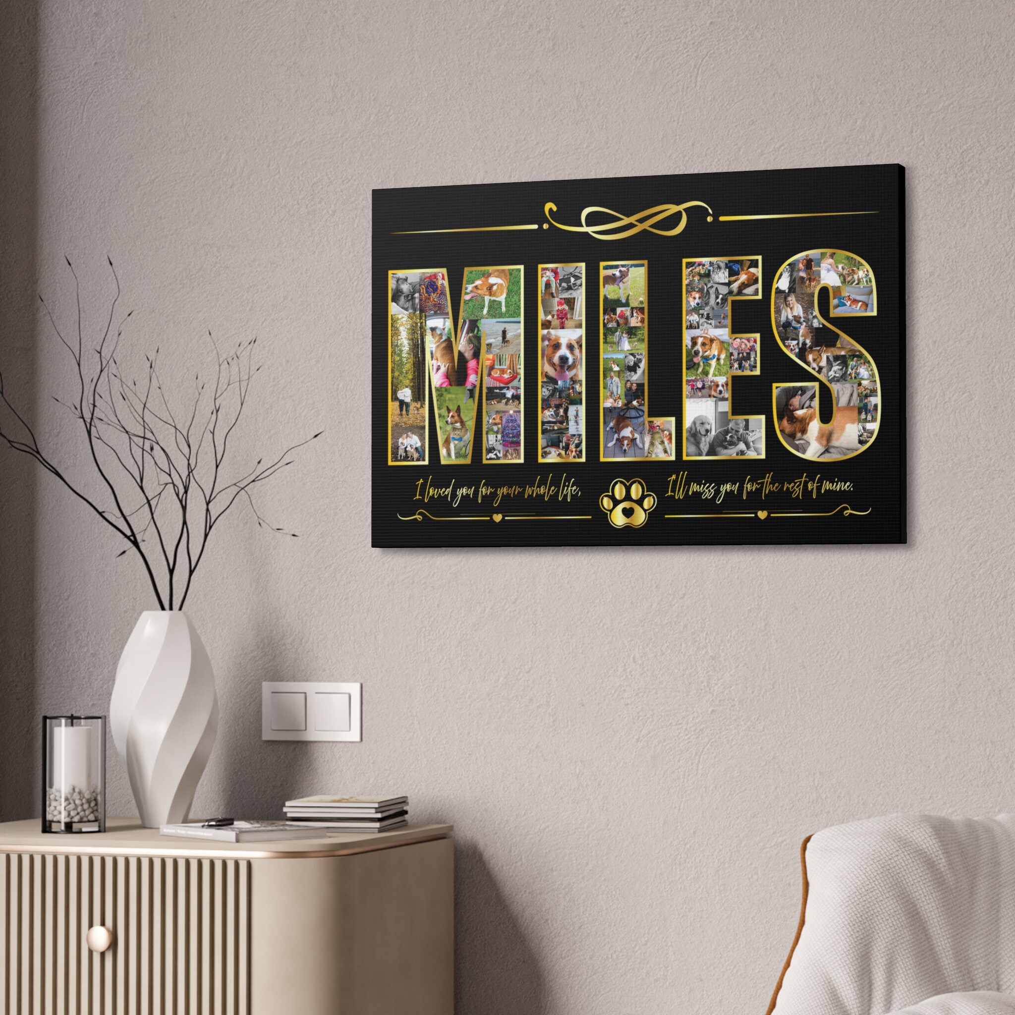 Personalized Photo Collage Canvas Custom Name Design Unique Birthday ...