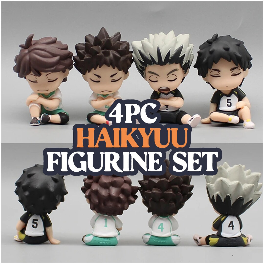 4PC Anime Haikyuu Funko Pop Toy Figurine Set Cute Bubble Head Figurines ...