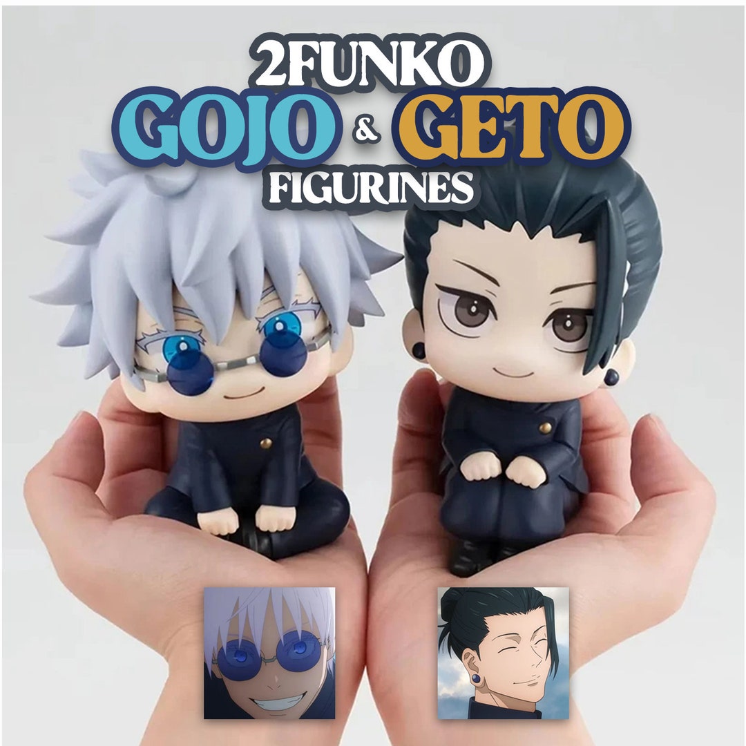 Anime Jujutsu Kaisen Cute Gojo & Geto Pop Toy Figurine Toy Bubble Head ...