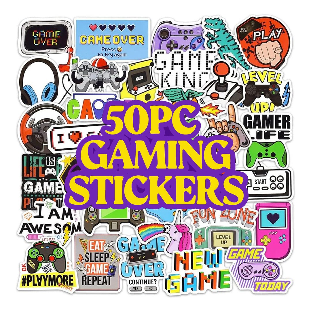 50 Pcs Gaming Stickers Pack Vinyl Stickers for Boys 8-12 Water Bottle ...