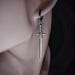 Silver Hoop Sword Earrings - Etsy