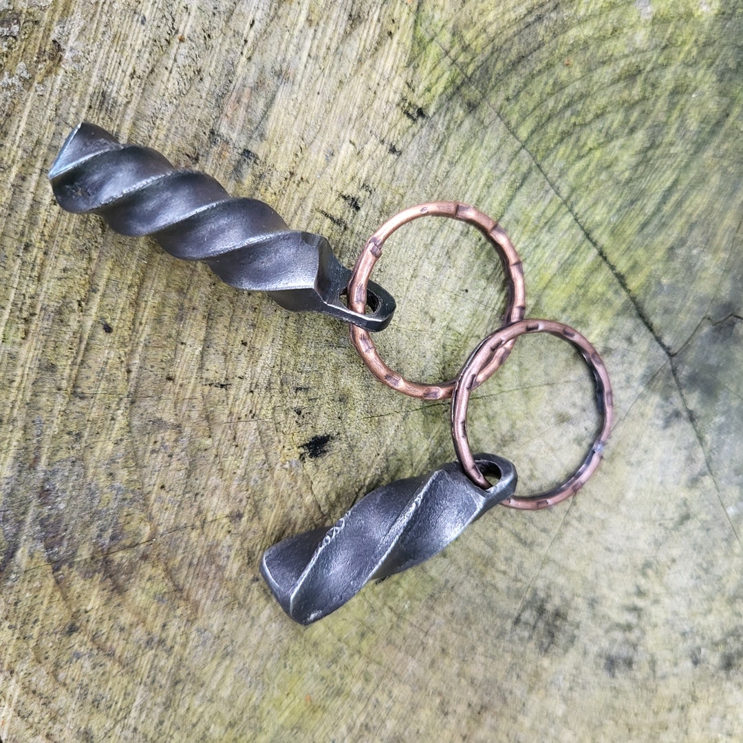 Hand Forged Twist Key Fob/ Keyring | Chunky, Tactile, Heavy - Etsy