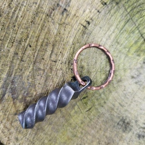 Hand Forged Twist Key Fob/ Keyring | Chunky, Tactile, Heavy - Etsy