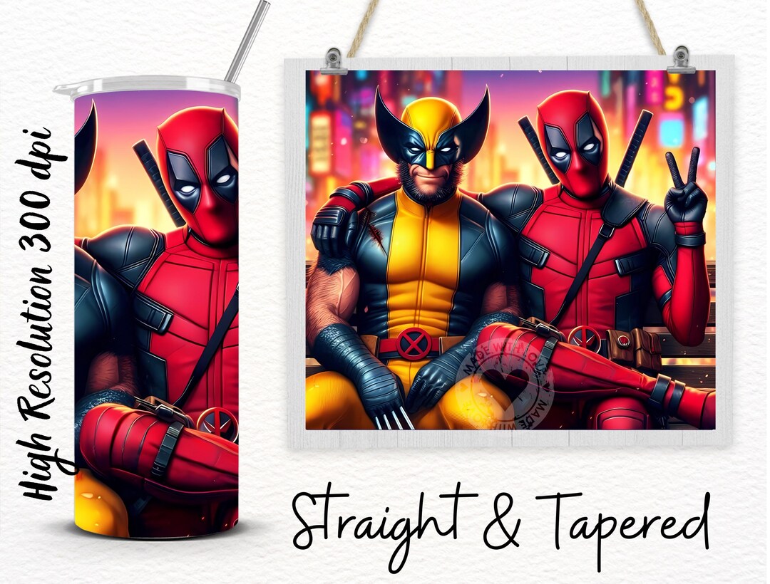 Deadpool and Wolverine, Deadpool Tumbler Wrap, 20 Oz Tumbler ...