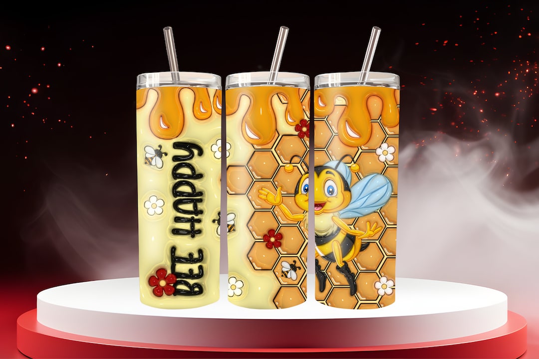 3D Positive Affirmations Inflated Tumbler Wrap, 3D Just Bee Tumbler, 3D ...