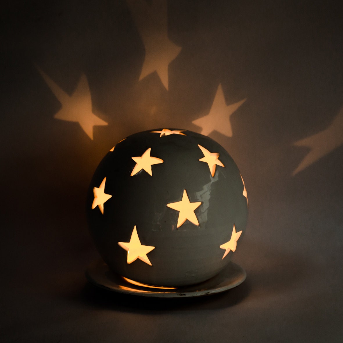 Handmade Terracotta Lanterns With Star Patterns From Tunisia in Various ...