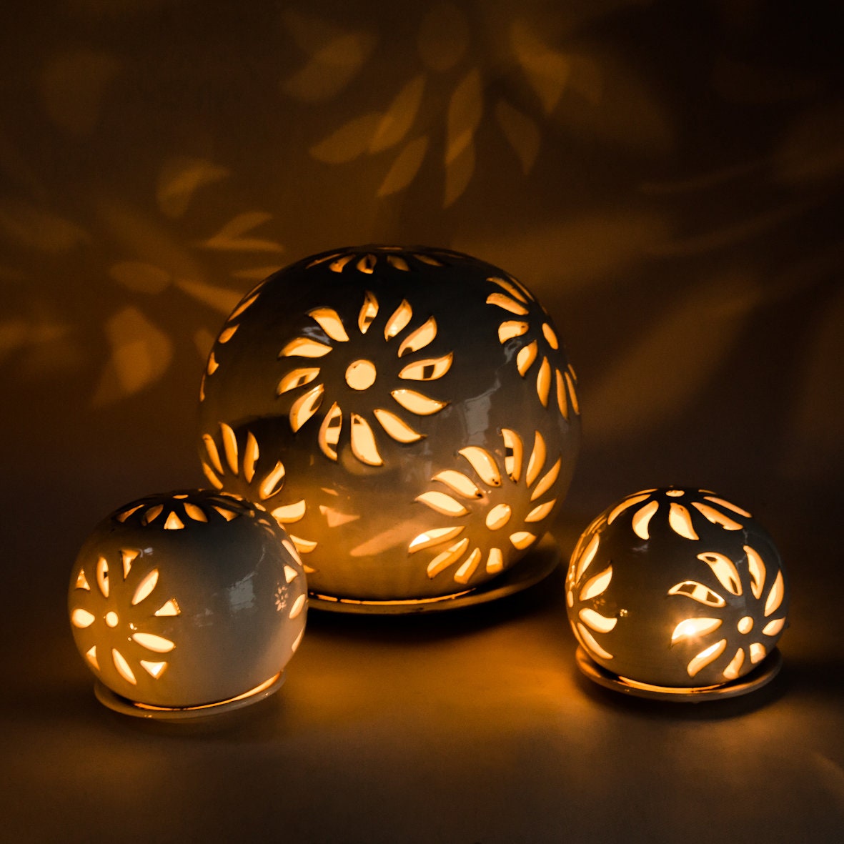 Handmade Terracotta Lanterns With a Sun Pattern From Tunisia in ...