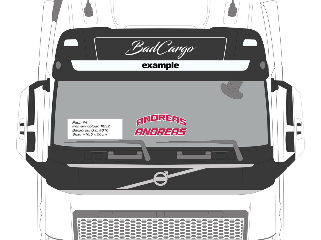 Personalized Two-tone Truck Windshield Name Sticker - Custom Vinyl ...