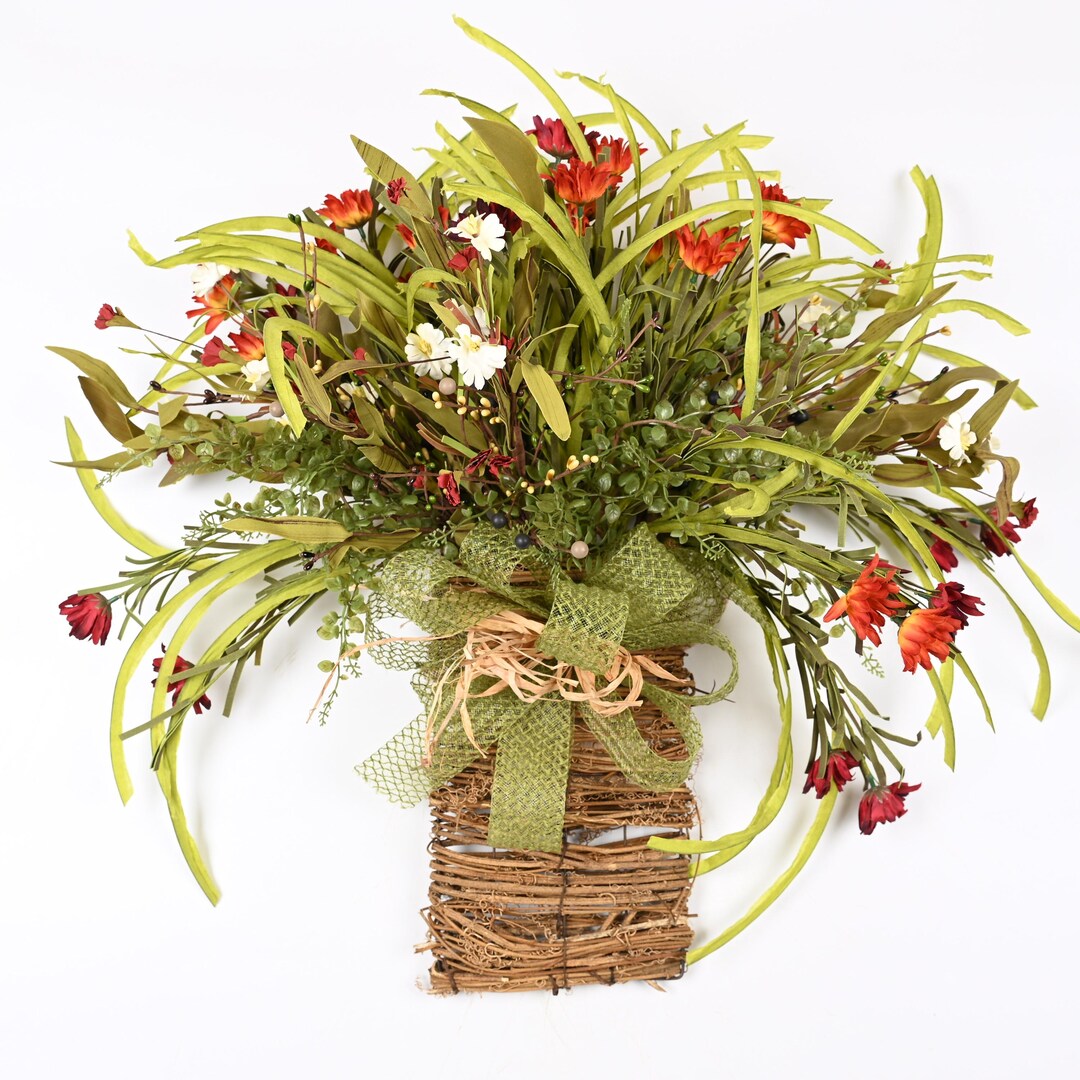 26"fall Hydrangea Basket Wreaths for Front Door Wreaths Baskets for ...