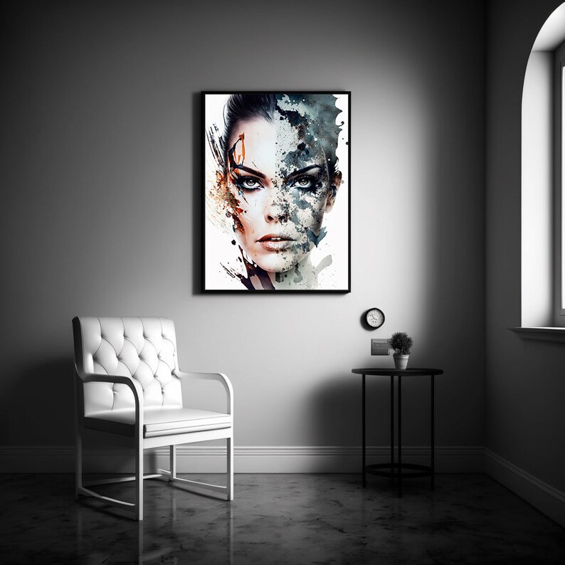 Woman Woman Power Face Poster Watercolor Art Abstract Wall Art ...