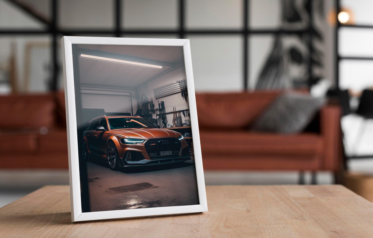 Audi RS6 A6 Orange Audi Quattro Poster Car Cars Art Abstract Wall Art ...