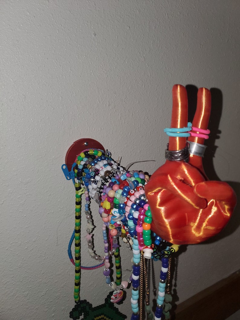 Peace Sign Hand Model Jewelry Hand 3D Printed Peace Sign Rave Kandi ...