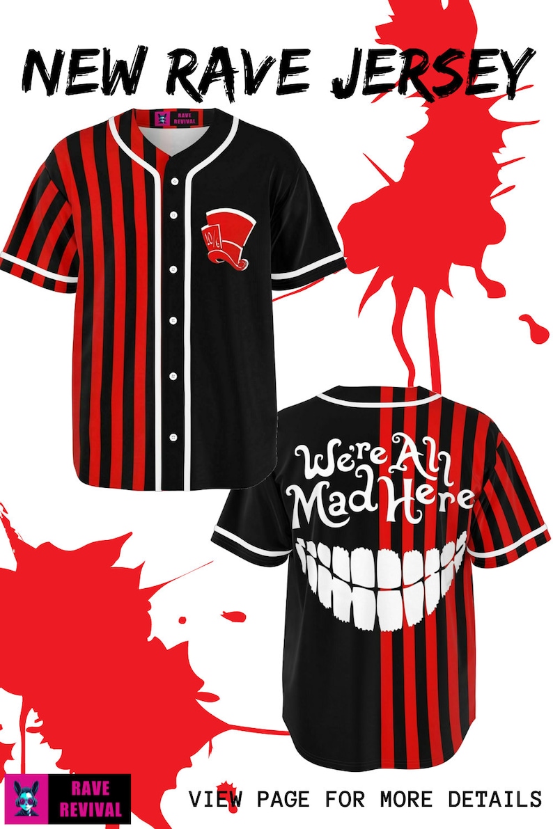 Rave Jersey Mad Hatter Rave Jersey Were All Mad Here Rave Mens Rave ...