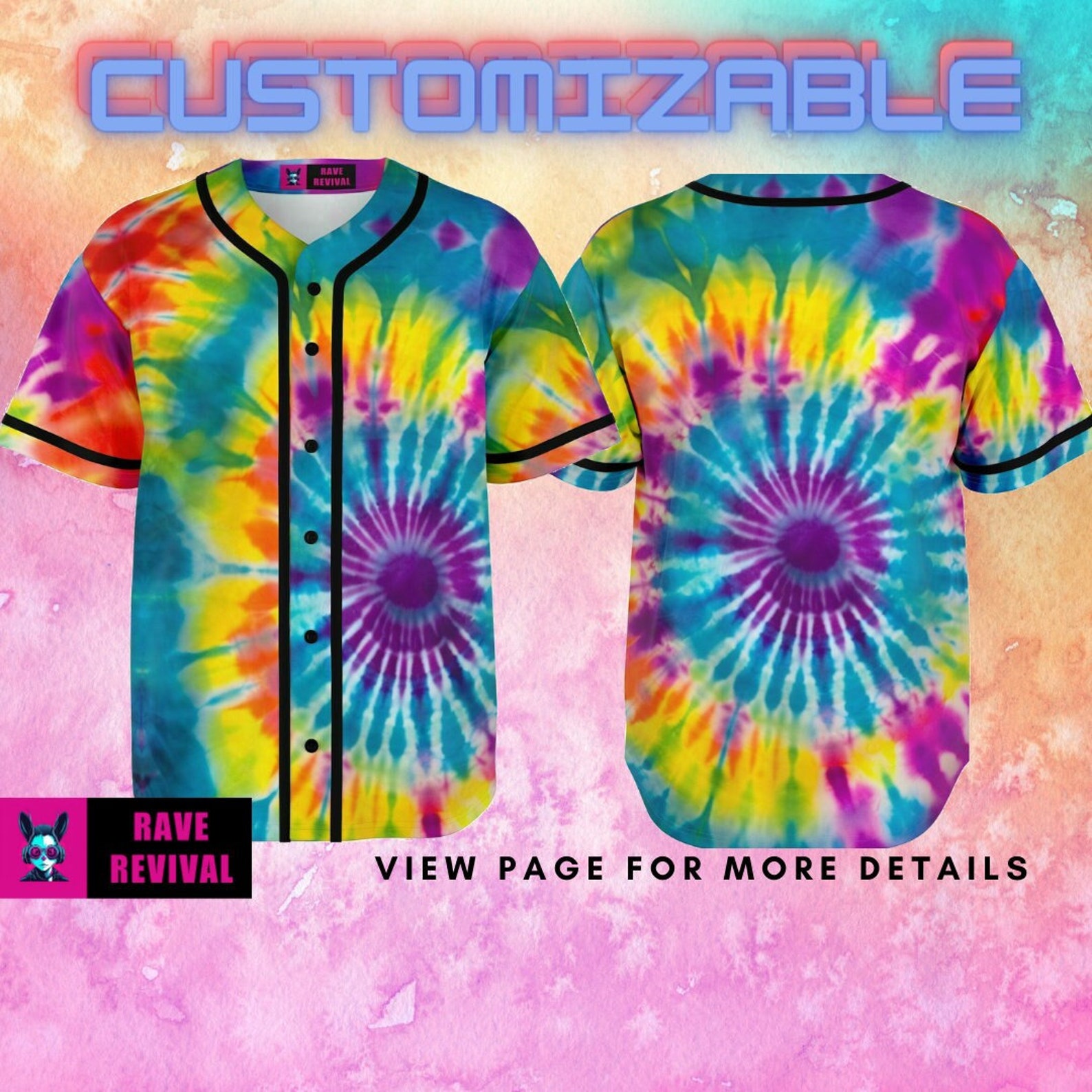 Rave Jersey Customizable Tie Dye Rave Jersey Rave Tie Dye Outfit ...