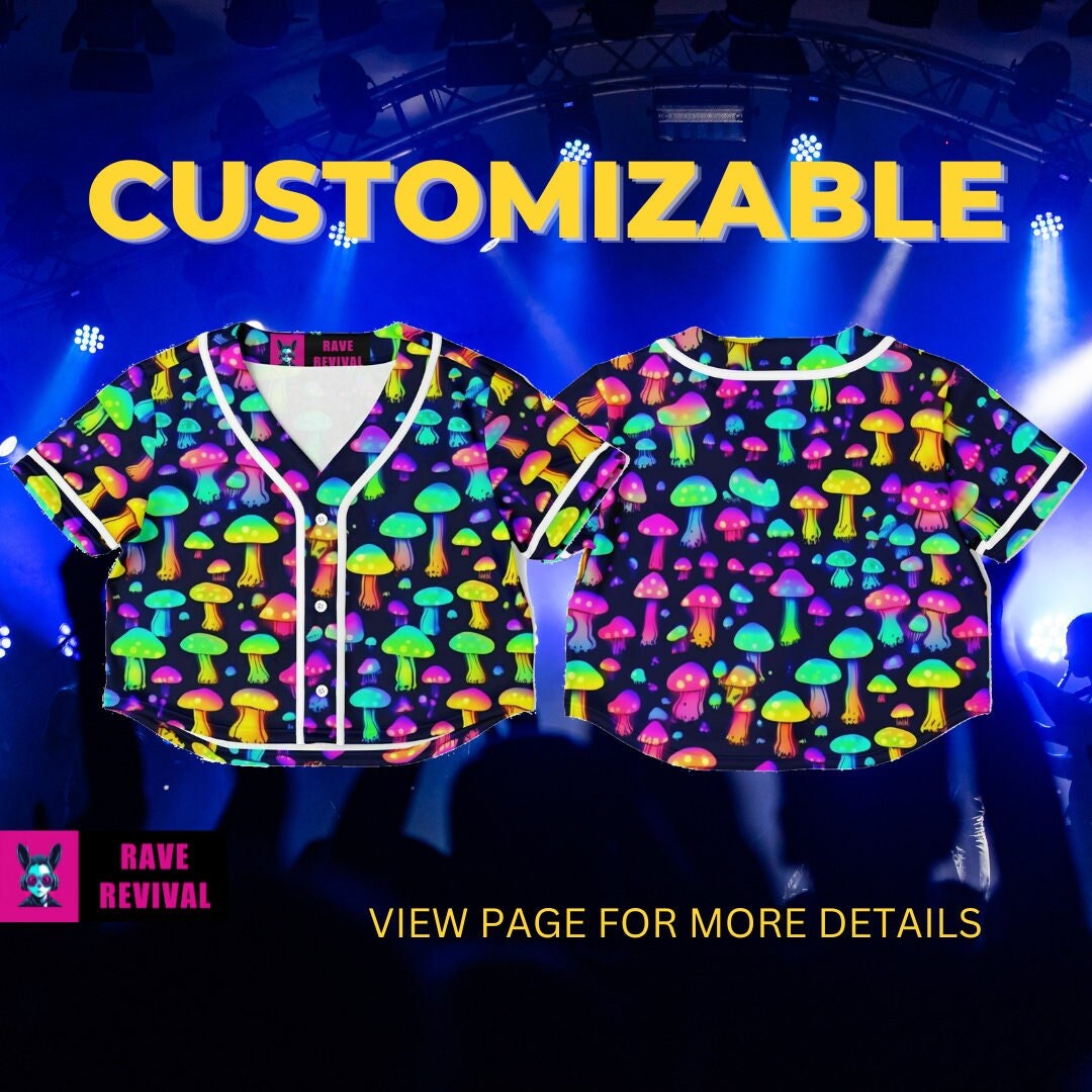 Rave Jersey Customizable Rave Jersey Crop Top Custom Psychedelic ...
